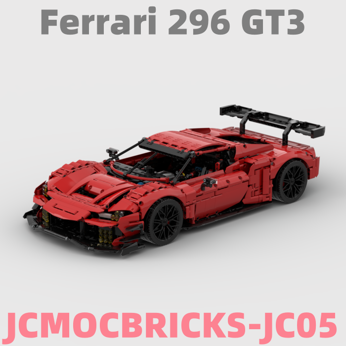 JC-LEGO 05 Ferrari 296 GT3 Design Model 1:8 Sports Car Technology ...